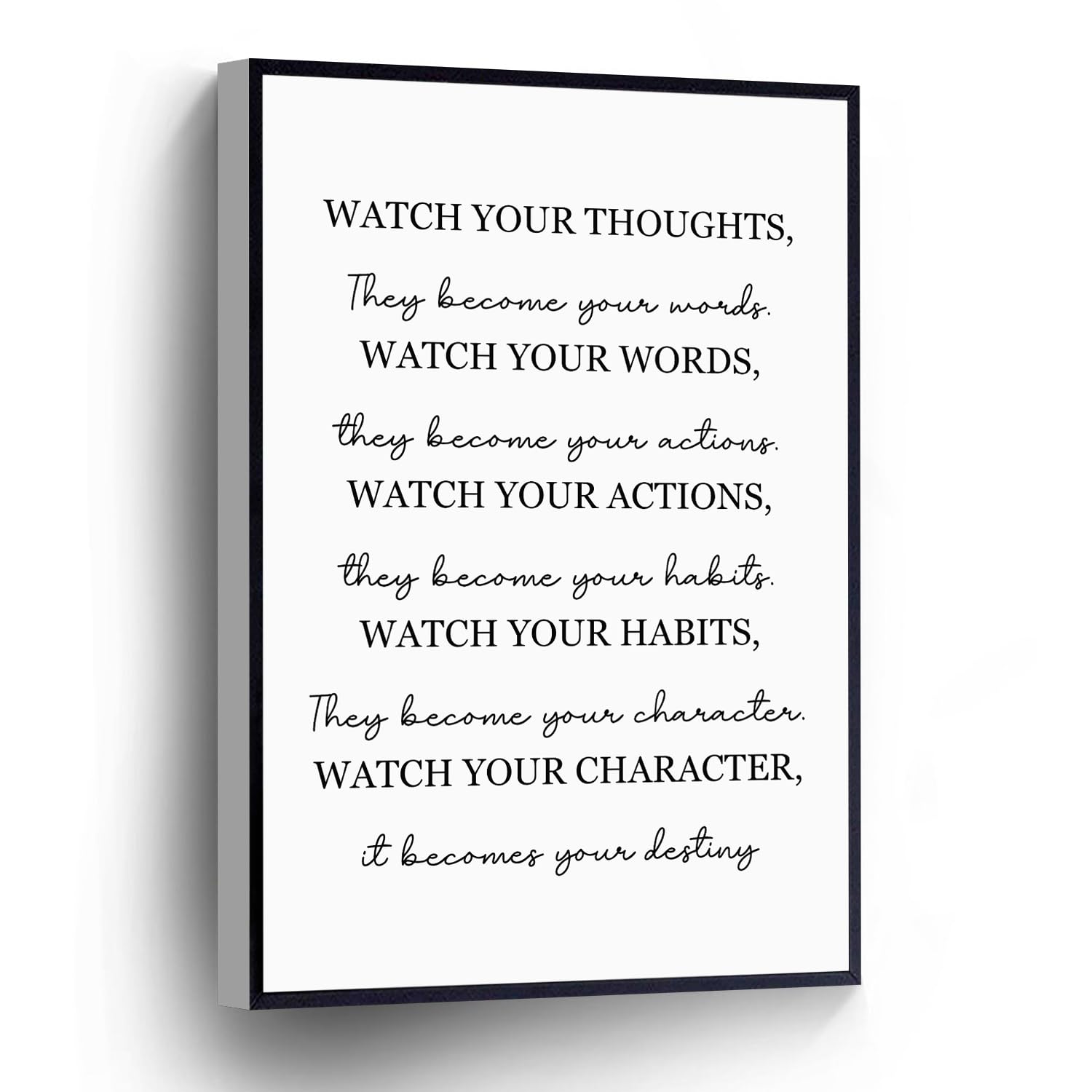 Amazon.com: Watch Your Thoughts, They Become Your Words Canvas Print ...