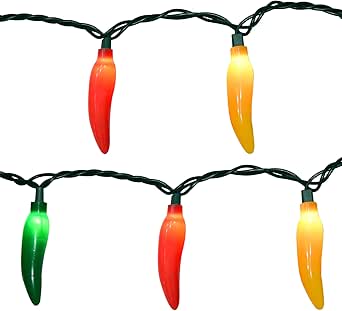 Amazon.com: Bokoiuu 13.6FT Multicolor Chili String Lights, Outdoor ...