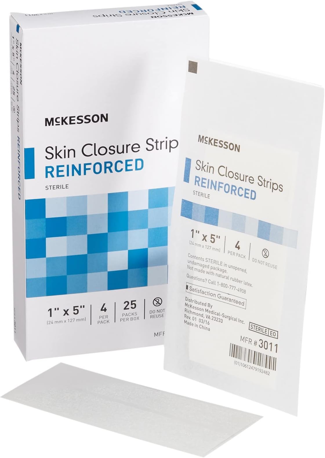 Amazon.com: McKesson Skin Closure Adhesive Strips, Reinforced Steri ...