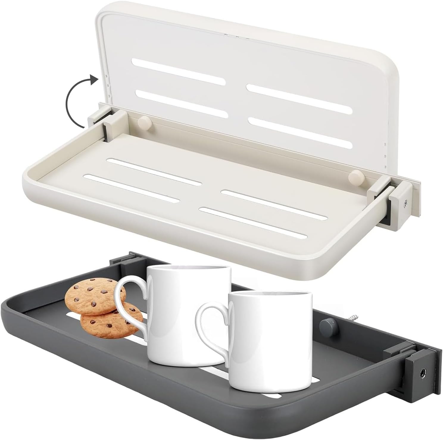 2 Pcs RV Aluminum Foldable Shelf, Wall-Mounted Foldable Shelf, Hidden ...