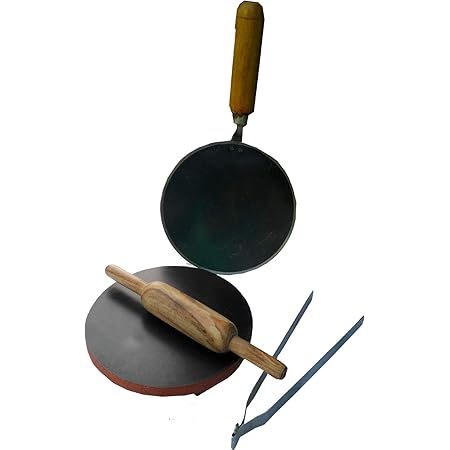 Buy SSL TRUST ME Set of 4 Handmade Chakla,Belan,Chimta,Tava Set/Roti ...