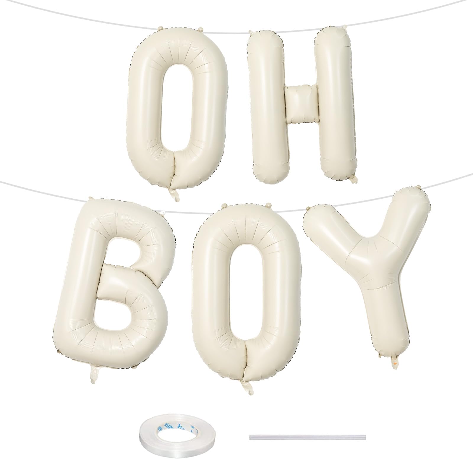 Amazon.com: Large Beige Oh Boy Balloons, 40 Inch Cream White Sand OH ...