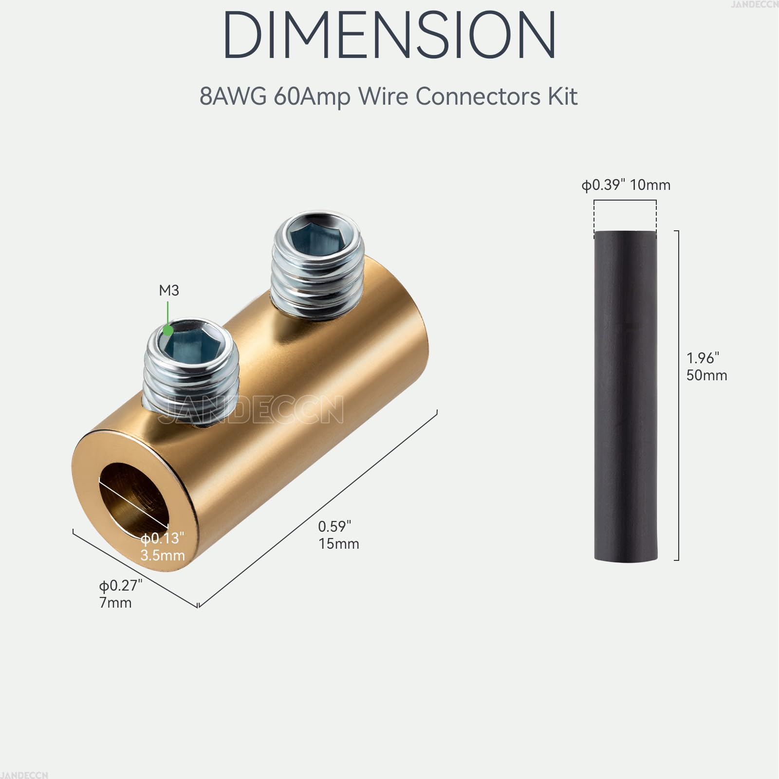 Snapklik.com : JANDECCN 10Pcs 10AWG 60Amp Wire Connectors Kit, 1 ...