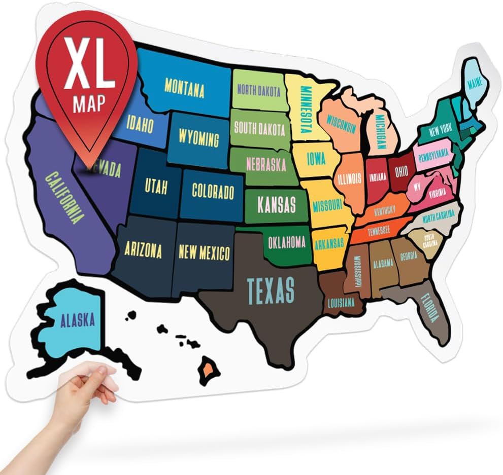 Amazon.com: RV State Map Sticker Travel Map - 14.5" x 21.5", Explore ...