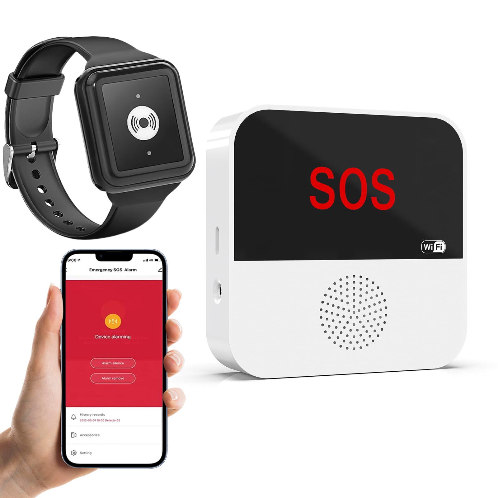 Snapklik.com : WiFi Caregiver Pager Call Button Life Alert Systems For ...