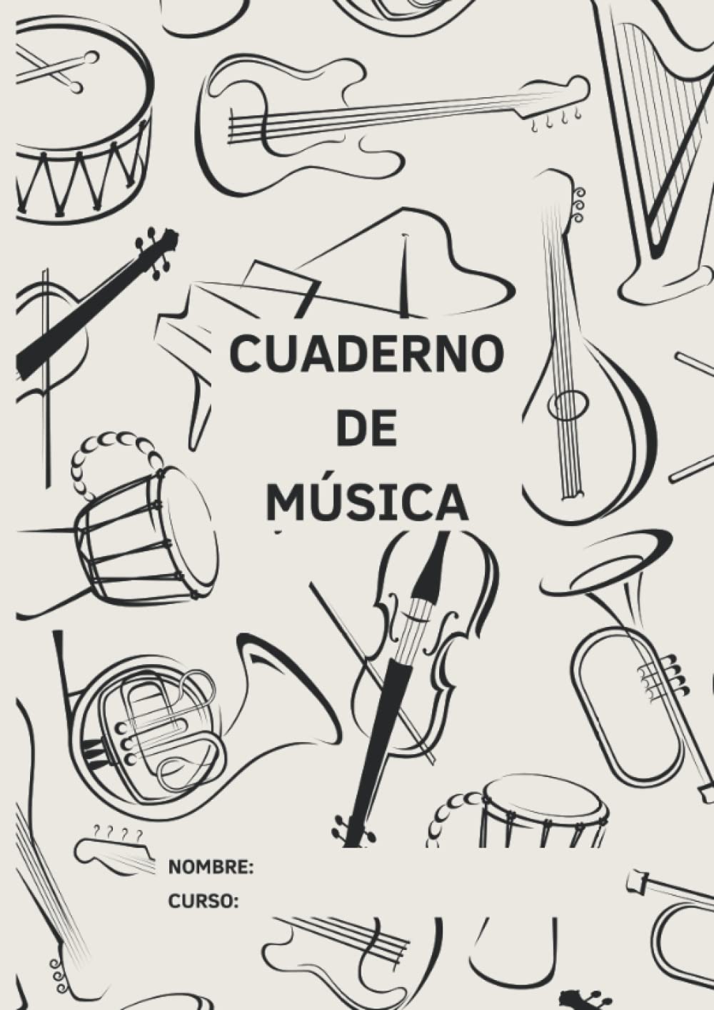 Cuaderno de música - Libreta de pentagramas A4: Papel pentagramado - 11 ...