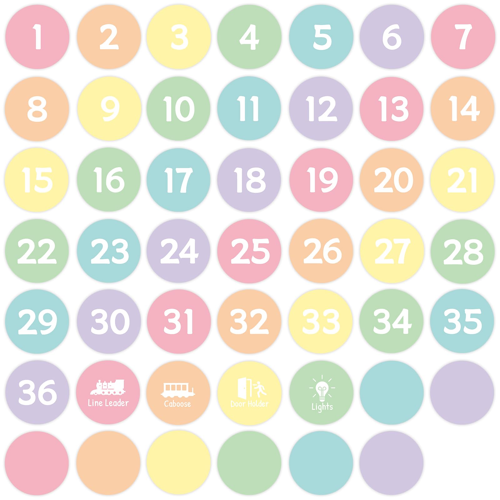 Snapklik.com : 48PCS Pastel Numbers Stickers Classroom Decorations ...