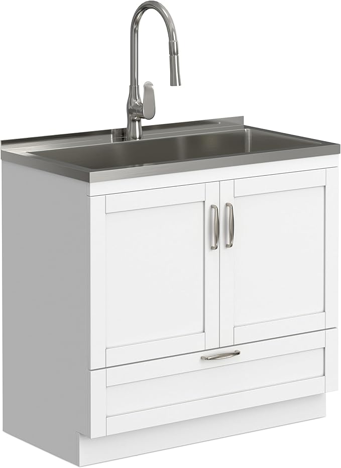 Amazon.com: SIMPLIHOME Reed All-in-One 36 inch Wide Utility Sink and ...