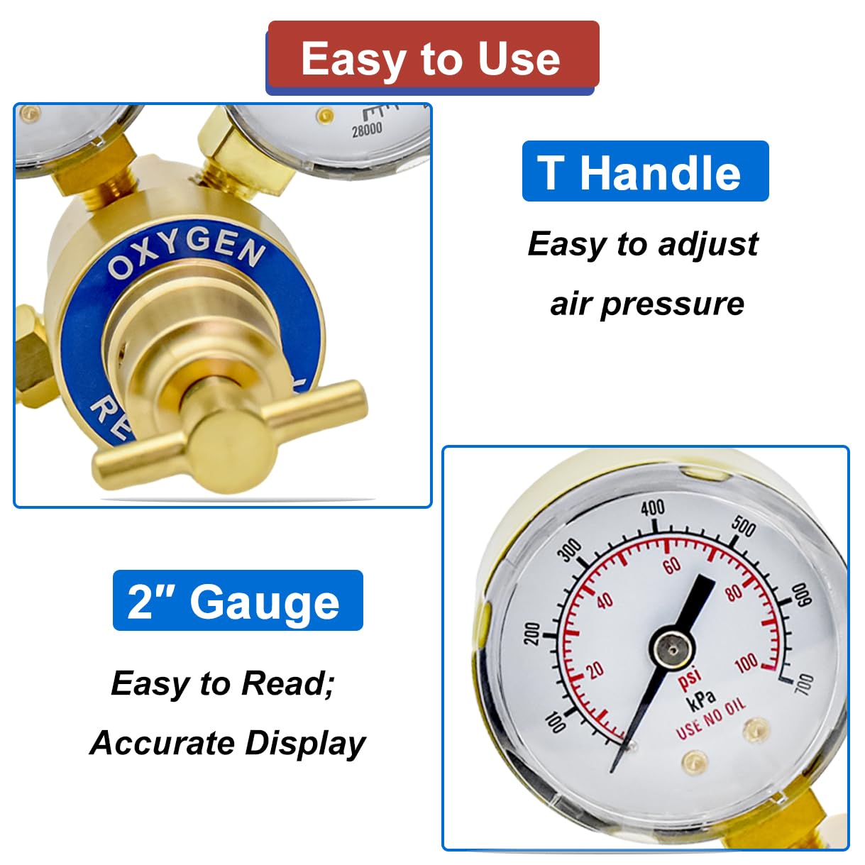 Snapklik.com : 2 Pieces Oxygen And Acetylene Regulator Set, Oxygen ...