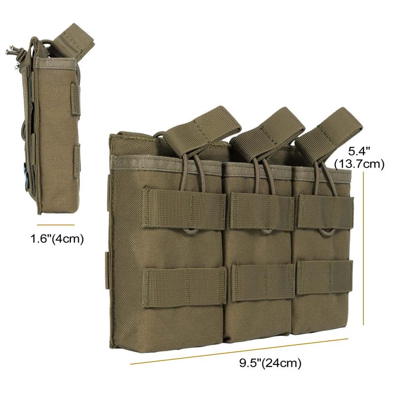 Snapklik.com : Tactical Magazine Pouch, MOLLE Triple Mag Pouches For M4 ...
