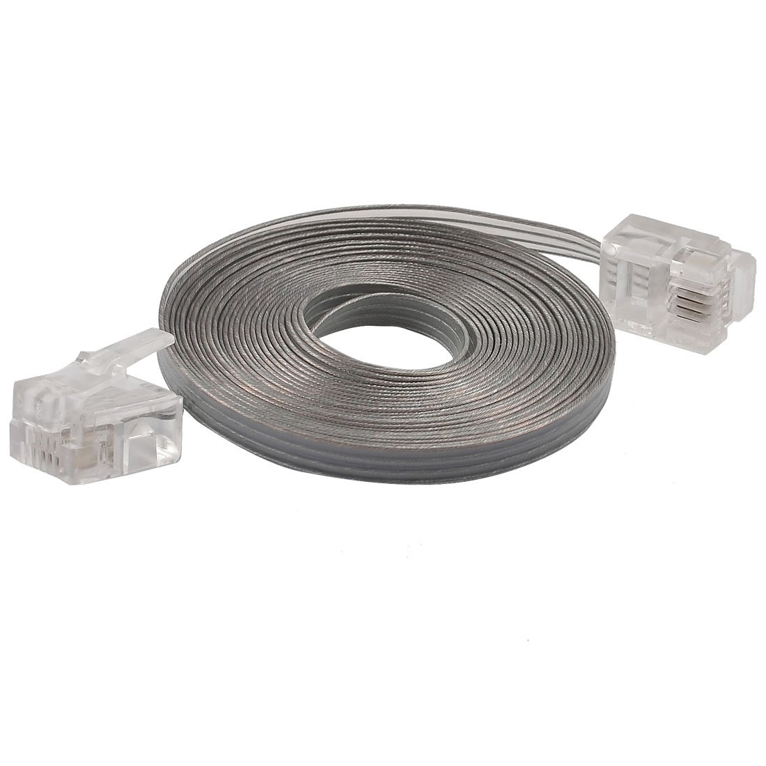 Amazon.com: Qtqgoitem 2.4M Long Clear Plastic RJ11 4P4C Telephone ...