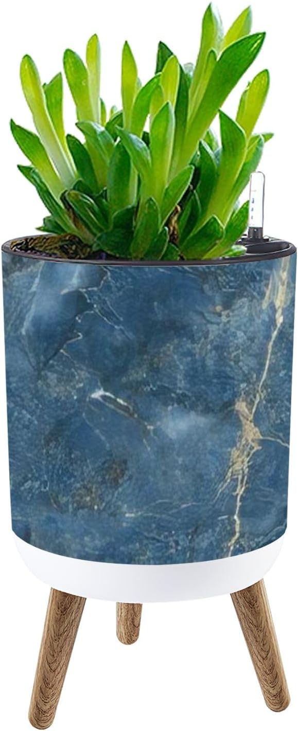 Amazon.com : Planter with Stand Blue marble texture high Italian marble ...