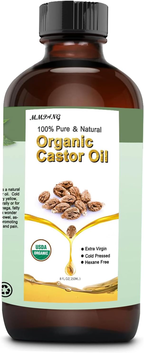 Amazon.com: HERITAGE STORE Organic Castor Oil, Glass Bottle, Cold ...