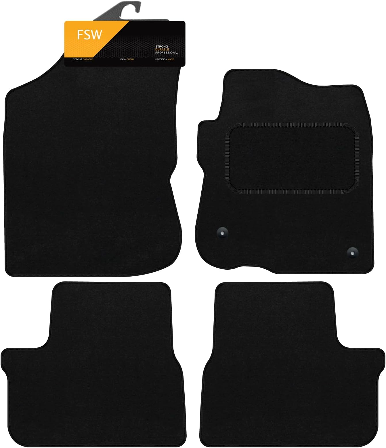 FSW - Tailored Mats - Fits PEUGEOT 208 2012-2019 - Black Carpet - Anti ...