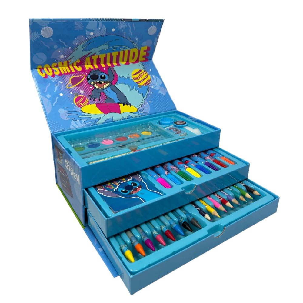Cartoon CARTOON Disney Stitch and Angel Children’s Colouring Box 52 ...