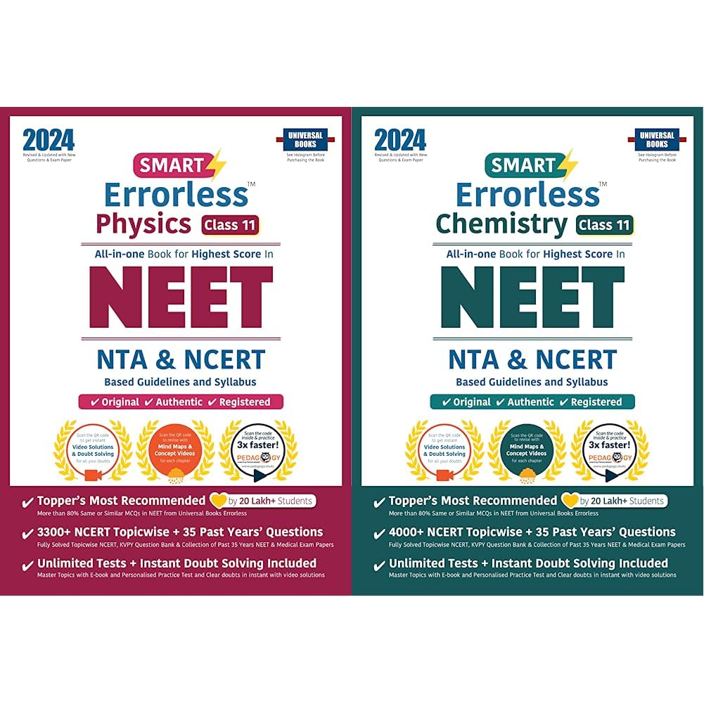 Buy NEET Combo - Smart Errorless Physics & Chemistry - Class 11(2024 ...