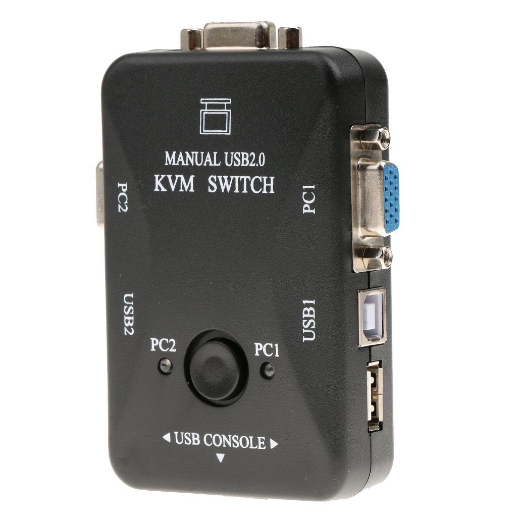 Generic KVM Switch , Dual Port VGA KVM Switch Box with Built-In USB 2.0 ...