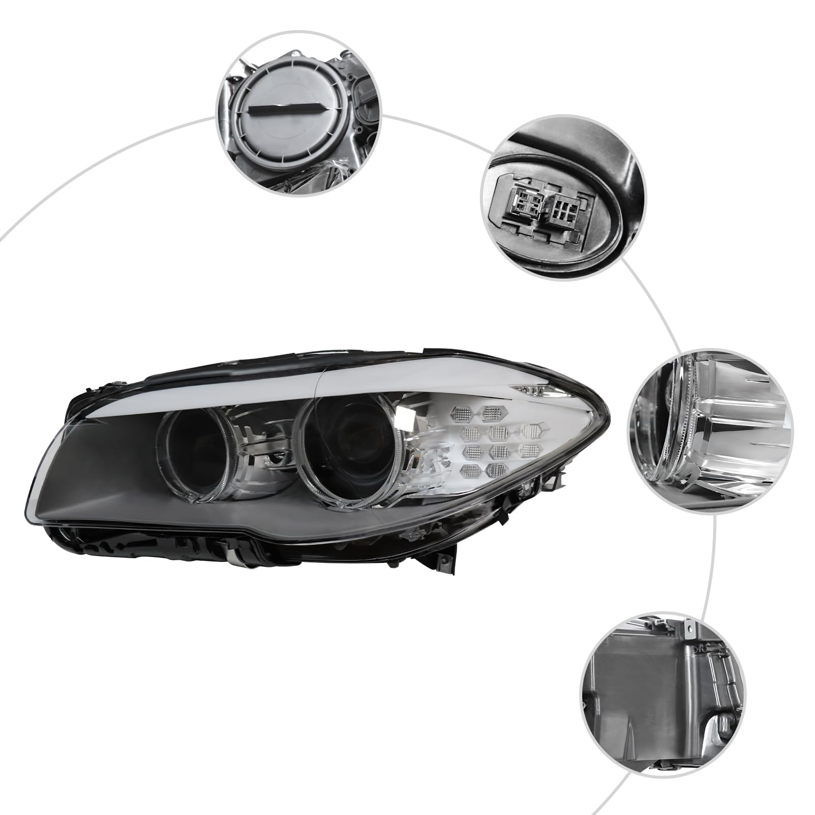 TBVECHI Headlight Assembly For 2011 2012 2013BMW 5 series F10 550i 535i ...