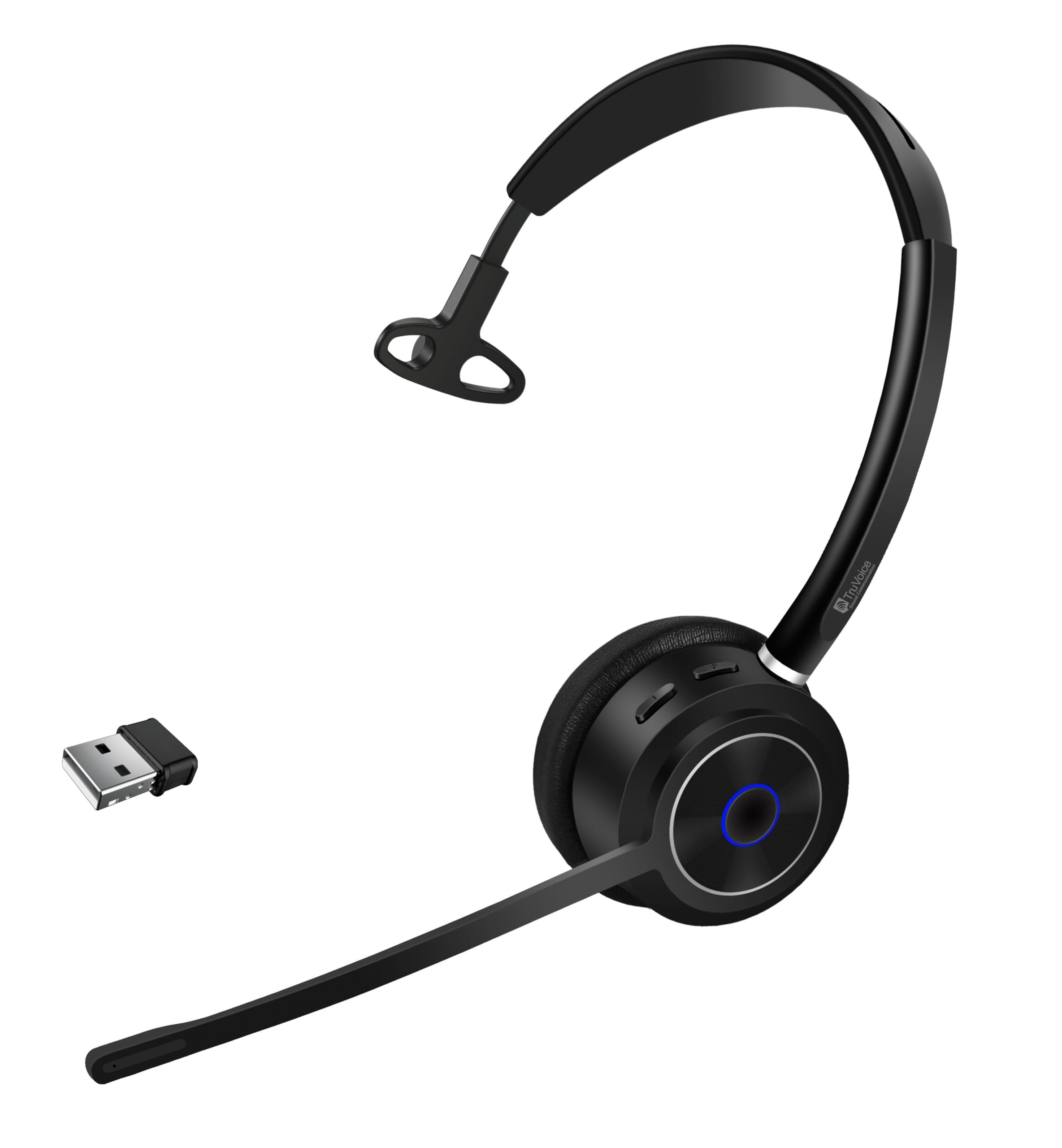 Amazon.com: TruVoice BT75 Premium Wireless Headset with V5.2 USB Dongle ...