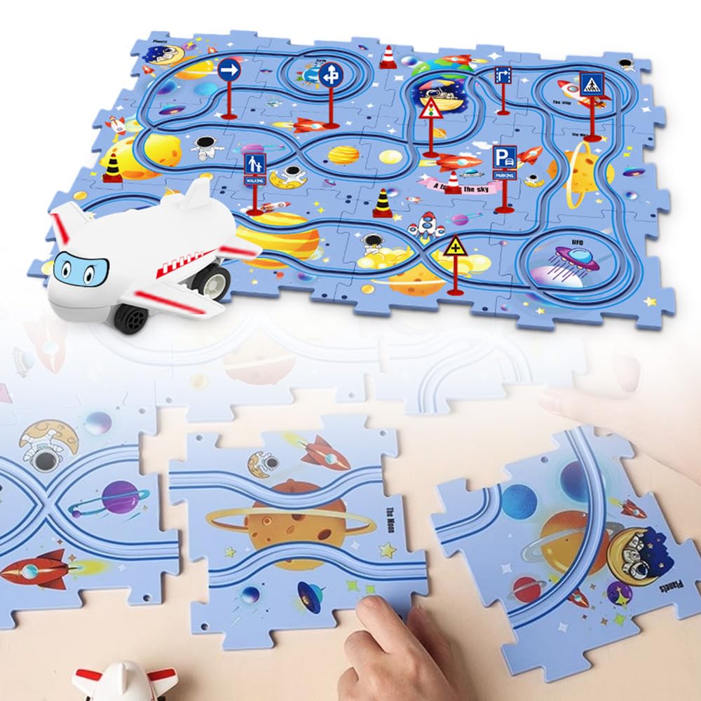 Amazon.com: DIY Assembling Electric Trolley, Upgrade Toddler Puzzle ...