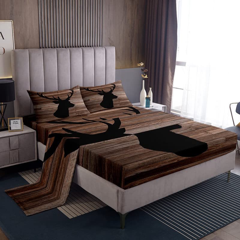 3D Wild Animal Pattern Sheet Set for Girls Boys Kids Cute Deer Sheets ...