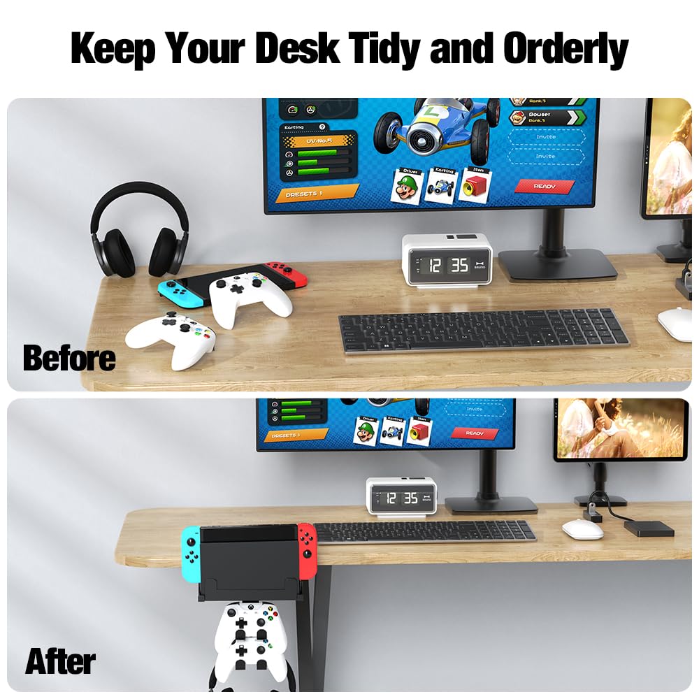 Snapklik.com : MILEGI 3-in-1Desk Controller Holder - Rotating Headphone ...