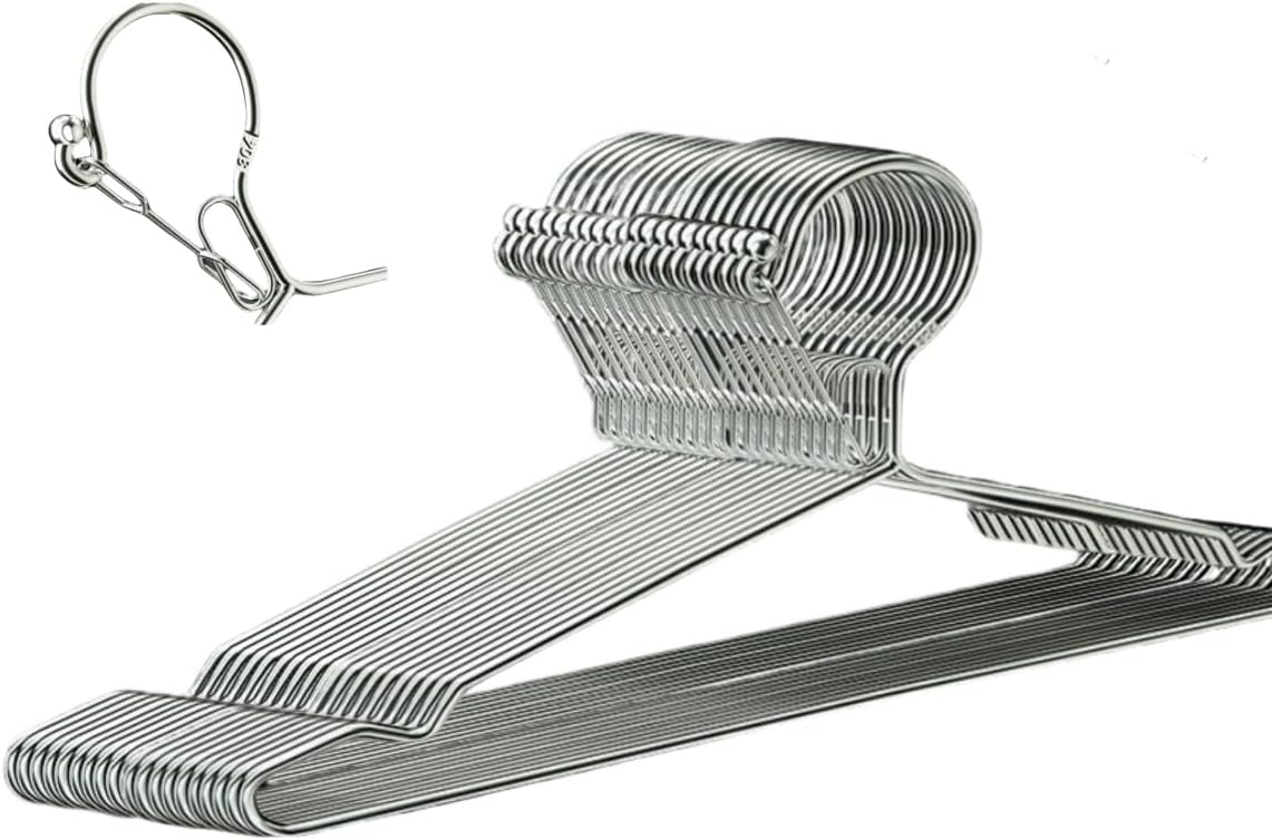 Amazon.com: 16.5” Wire Hanger 4mm Lockable Hangers 20Pack Stainless ...