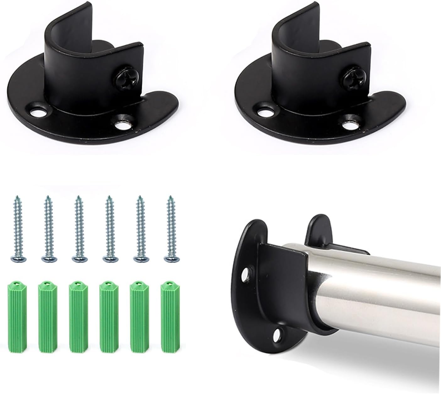 Amazon.com: Rod End Brackets,Autuwintor Closet Pole Socket Bracket ...