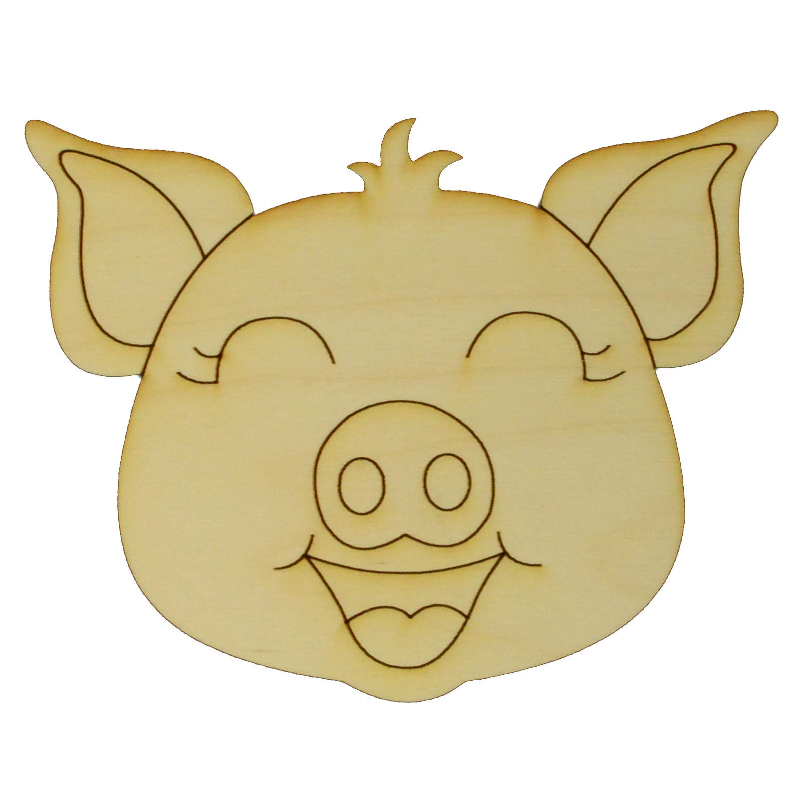 Amazon.com: Unfinished Detailed Pig Face Wood Cut Out Available in a ...