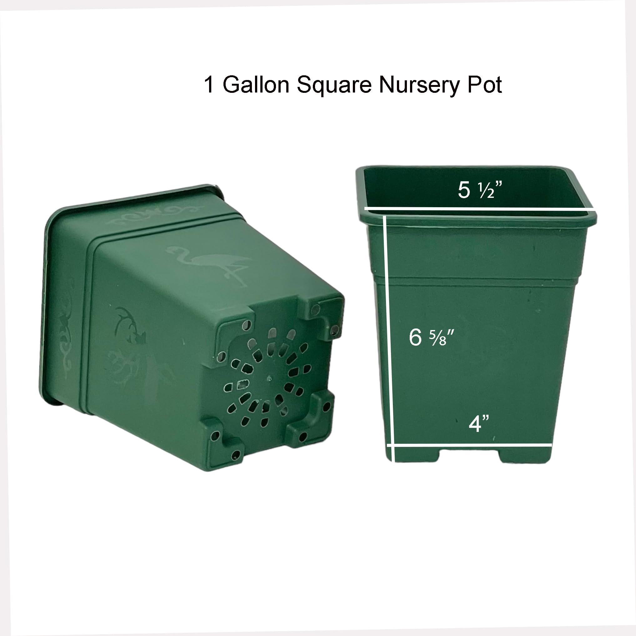 Snapklik.com : Square Nursery Pot 1 Gallon Plastic Planters For Outdoor ...