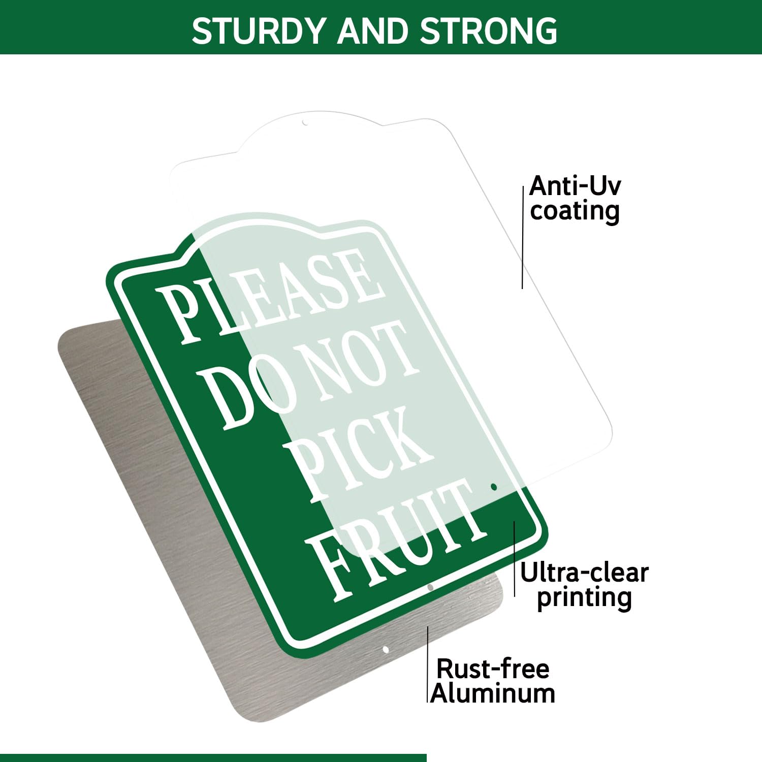 Snapklik.com : Please Do Not Pick Fruit Sign, Aluminum Composite Sign ...