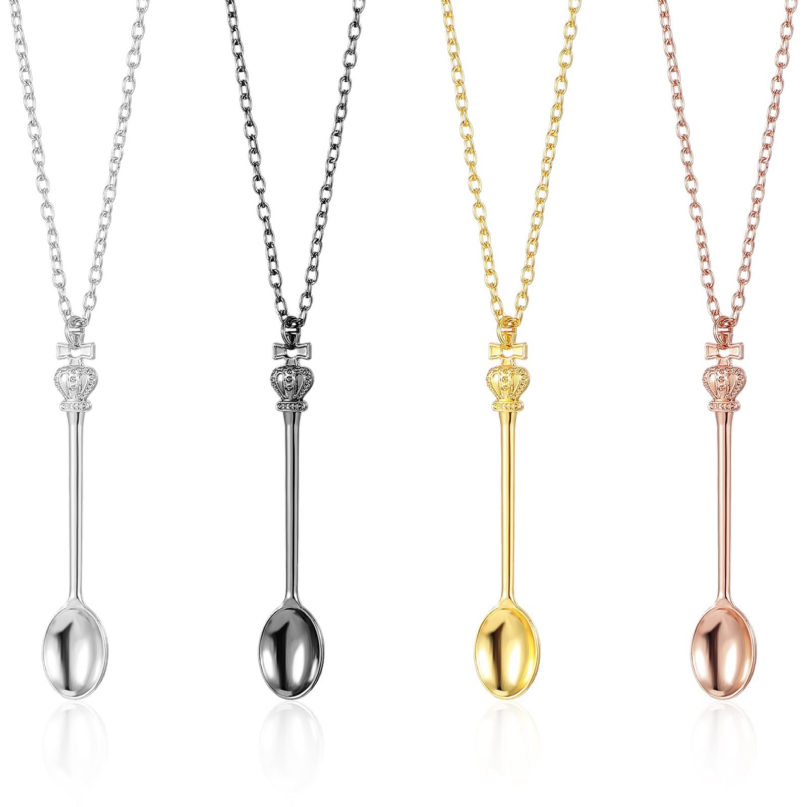 Amazon.com: GEEHUA 4 Pcs Mini Crown Spoon Necklace, Teaspoon Pendant ...