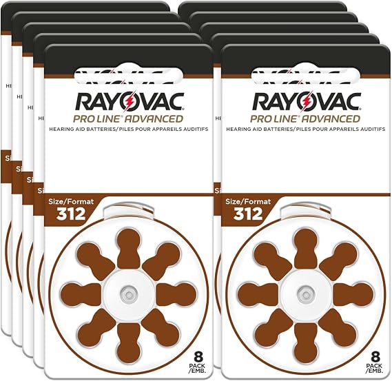 RAYOVAC® ProLine Size 312 Hearing Aid Batteries (80 Batteries) : Amazon ...