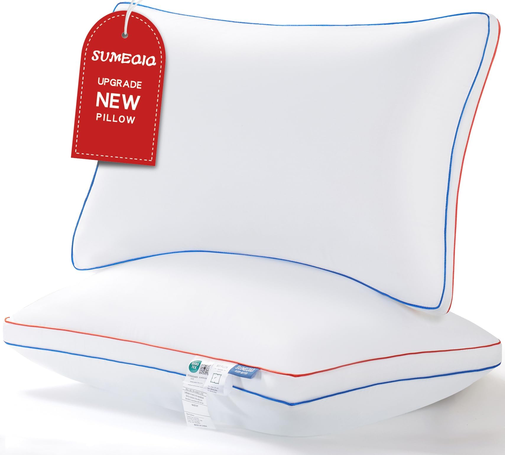 Amazon.com: Zaiwoo Pillows Queen Size Set of 2, Soft Fluffy Down Alternative Hotel Quality ...