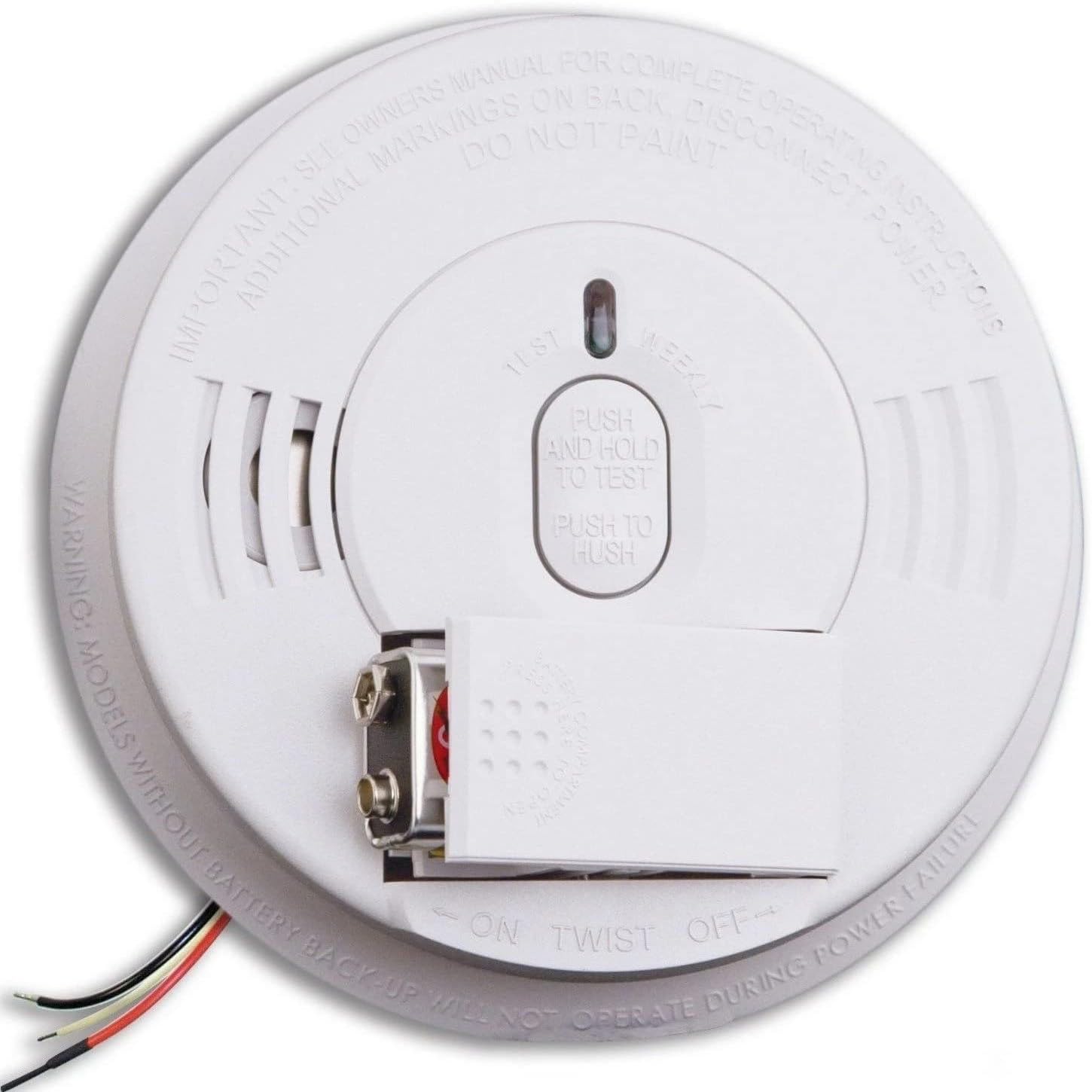 Kidde Smoke Detector, Hardwired Smoke Alarm with Battery Backup, Front ...