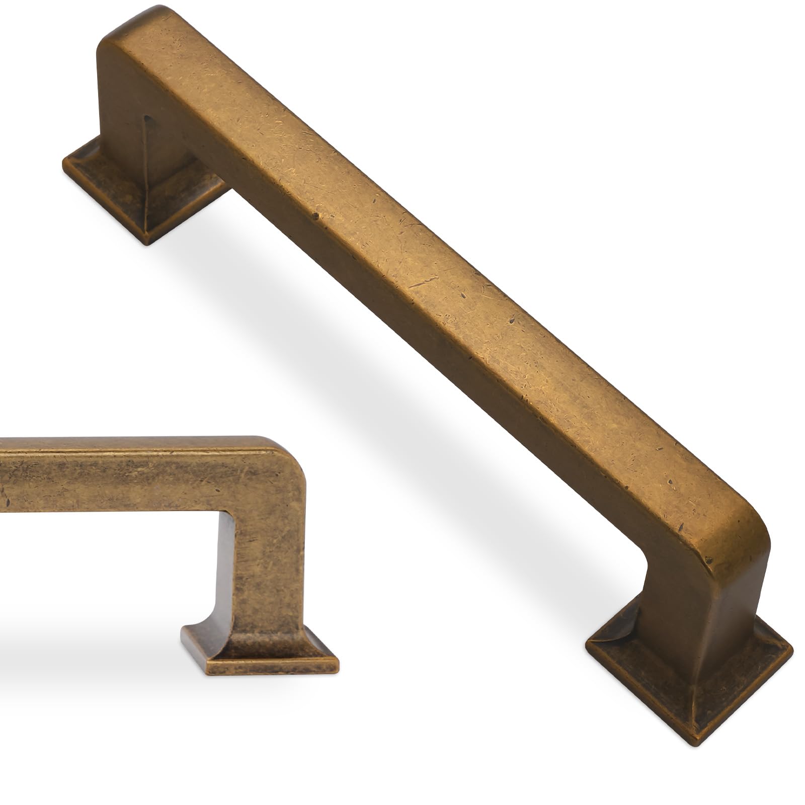 BUKOBYHE 10 Pack 5 Inch Kitchen Cabinet Handles Antique Brass Cabinet ...