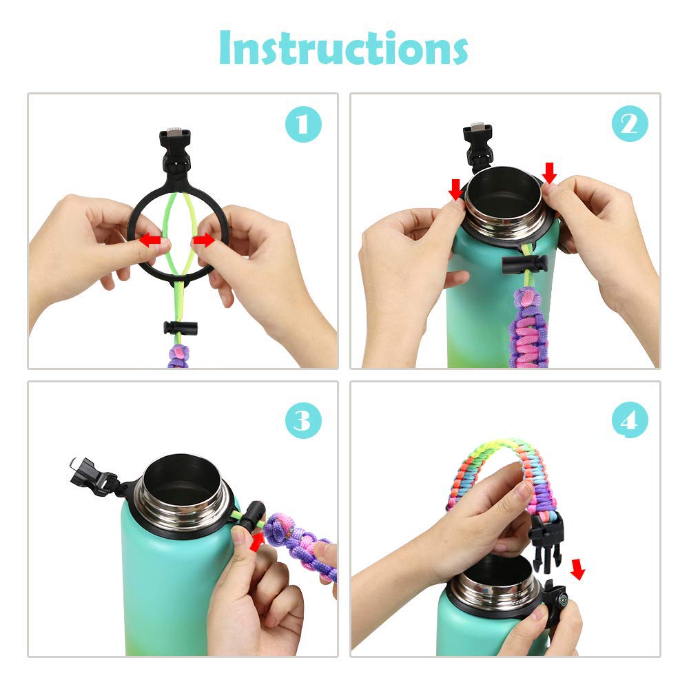 slolife Handle for Hydro Flask Water Bottle - Paracord Handle with ...