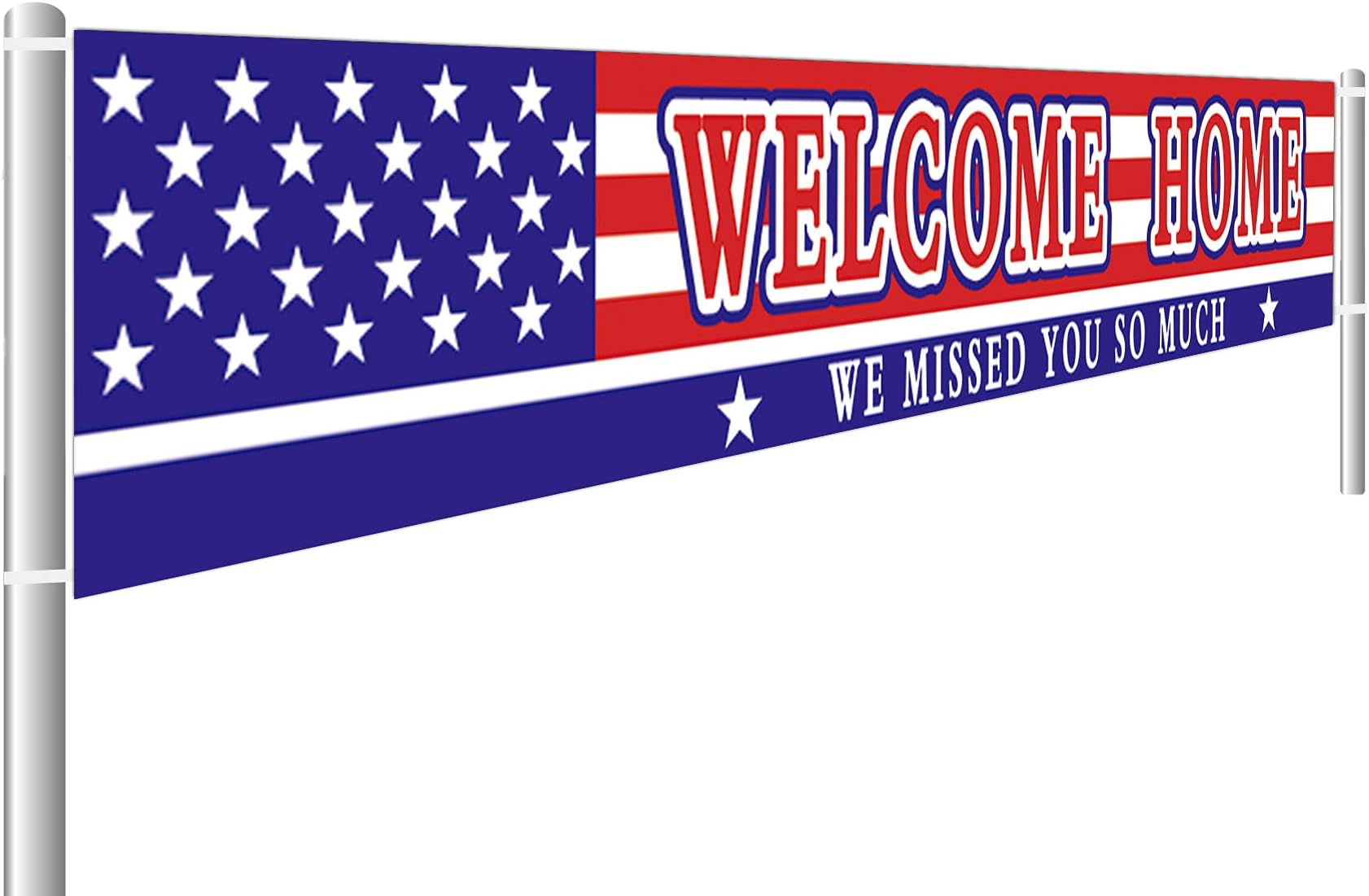 Amazon.com: Gifloon Pre-Strung Welcome Home Banner, Patriotic Welcome ...