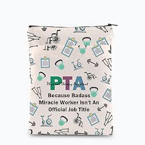 Amazon.com: PTA Cosmetic Makeup Bag Physical Therapy Assistant Gift ...