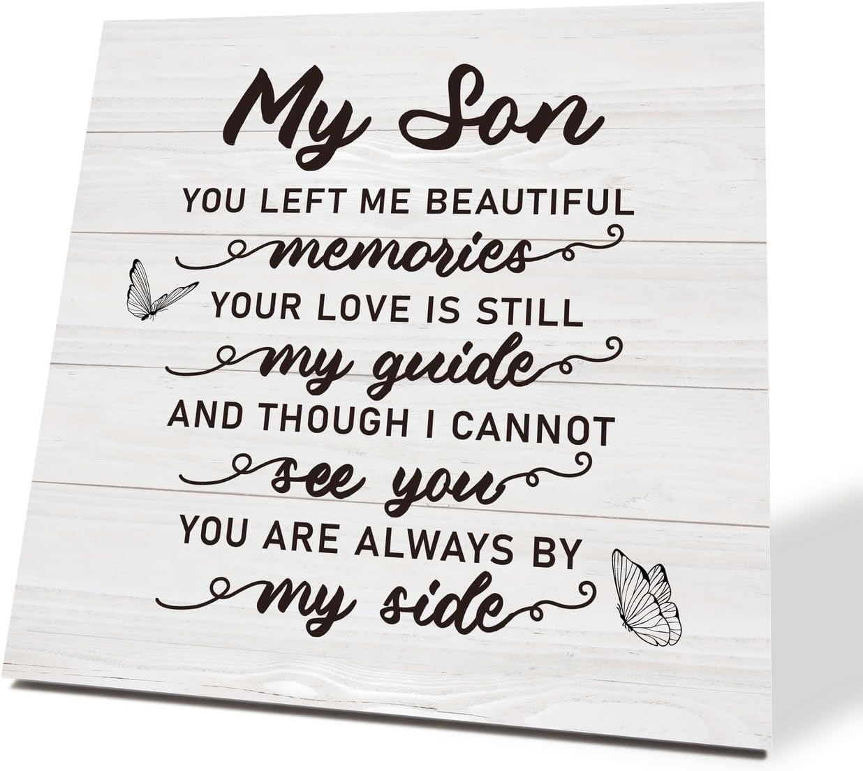 Amazon.com: Son Memorial Wood Sign, Wooden Plaque Sign Table Decor ...