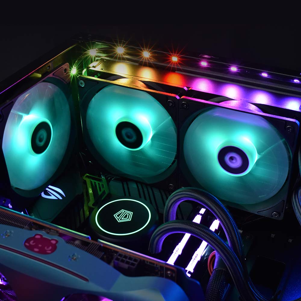 ID COOLING XF 12025 RGB TRIO 3 Pack Case Fan 120mm 12V 4PIN Connector id-cooling-xf-12025-rgb-trio-3-pack-case-fan-120mm-12v-4pin-connector