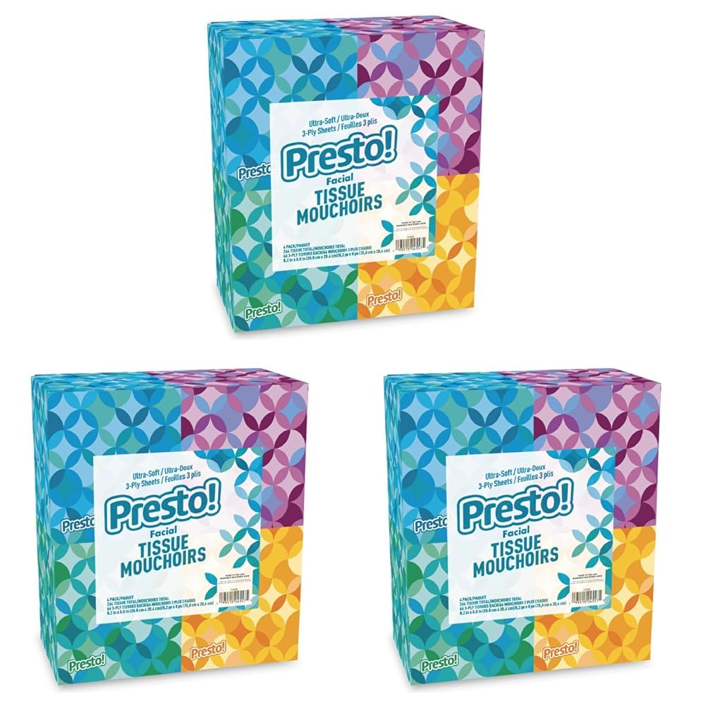Amazon.com: Amazon Brand - Presto! Ultra-Soft 3-Ply Premium Facial ...