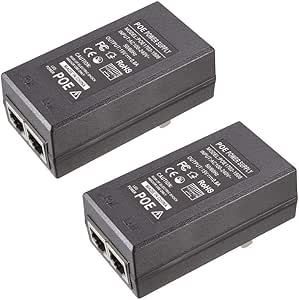 Amazon.co.jp: XYWHPGV 2pcs 15v 0.8a Poe Power Supply Injector Power Over Ethernet Adapter Wall ...
