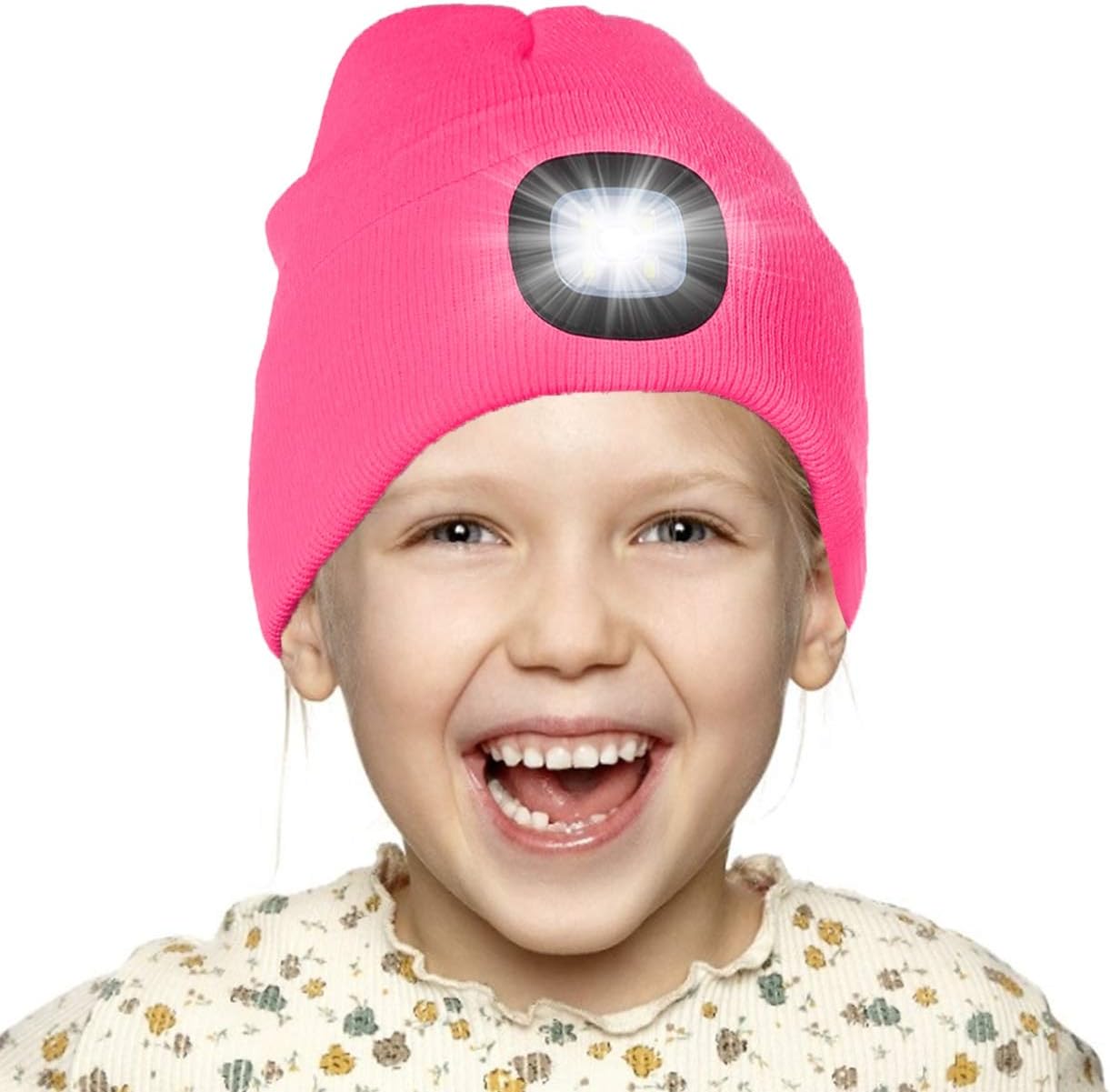 Amazon.com: Attikee LED Lighted Beanie Cap for Kids, Rechargeable 4 LED ...