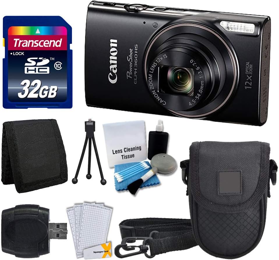 Amazon.com : Canon PowerShot ELPH 360 HS Digital Camera (Black ...