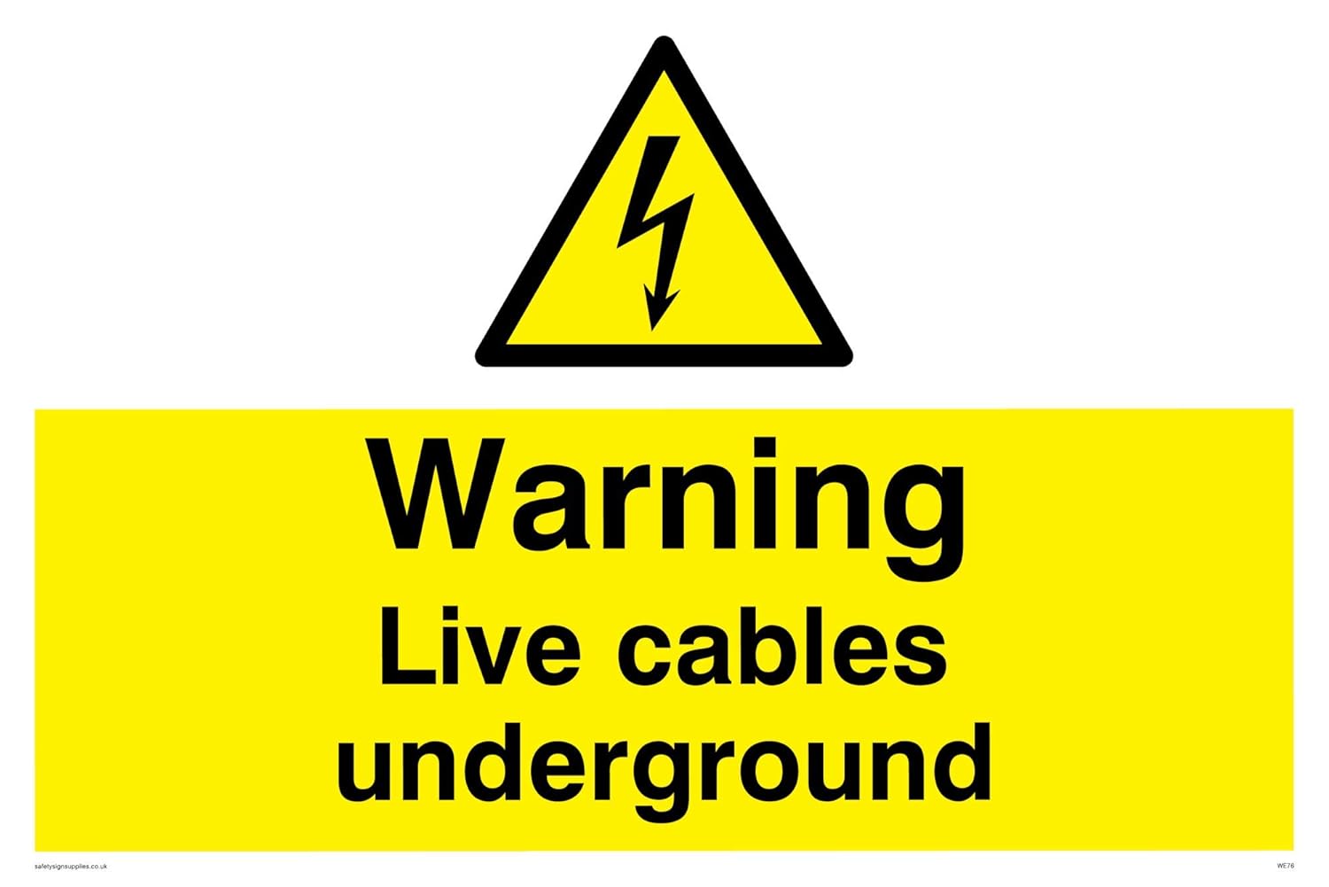 Viking Signs WE76-A4L-V "Warning Live Cables Underground" Sign, Vinyl ...