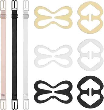 Ptwola 15 PCS Women's Bra Strap Elastic Non-Slip Strap Bra Clips to ...