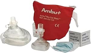 Amazon.com: Ambu CPR Mask with O2 Inlet, Headstrap, Gloves, and Wipes in Soft Case Pouch ...