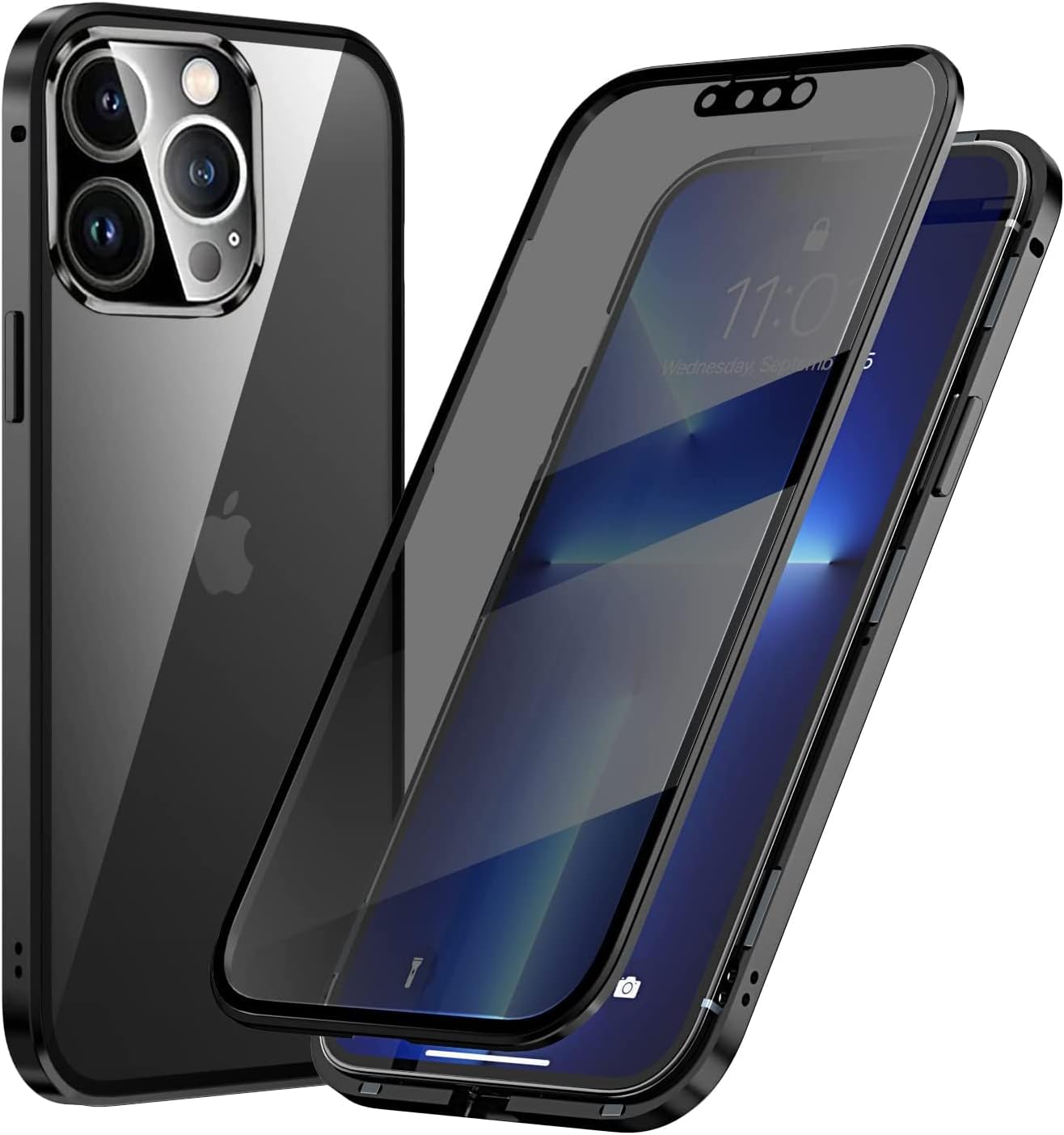 Coque magnétique anti espion iPhone 13 Pro MAX anti peep protection à 360 degrés Adsorption ...