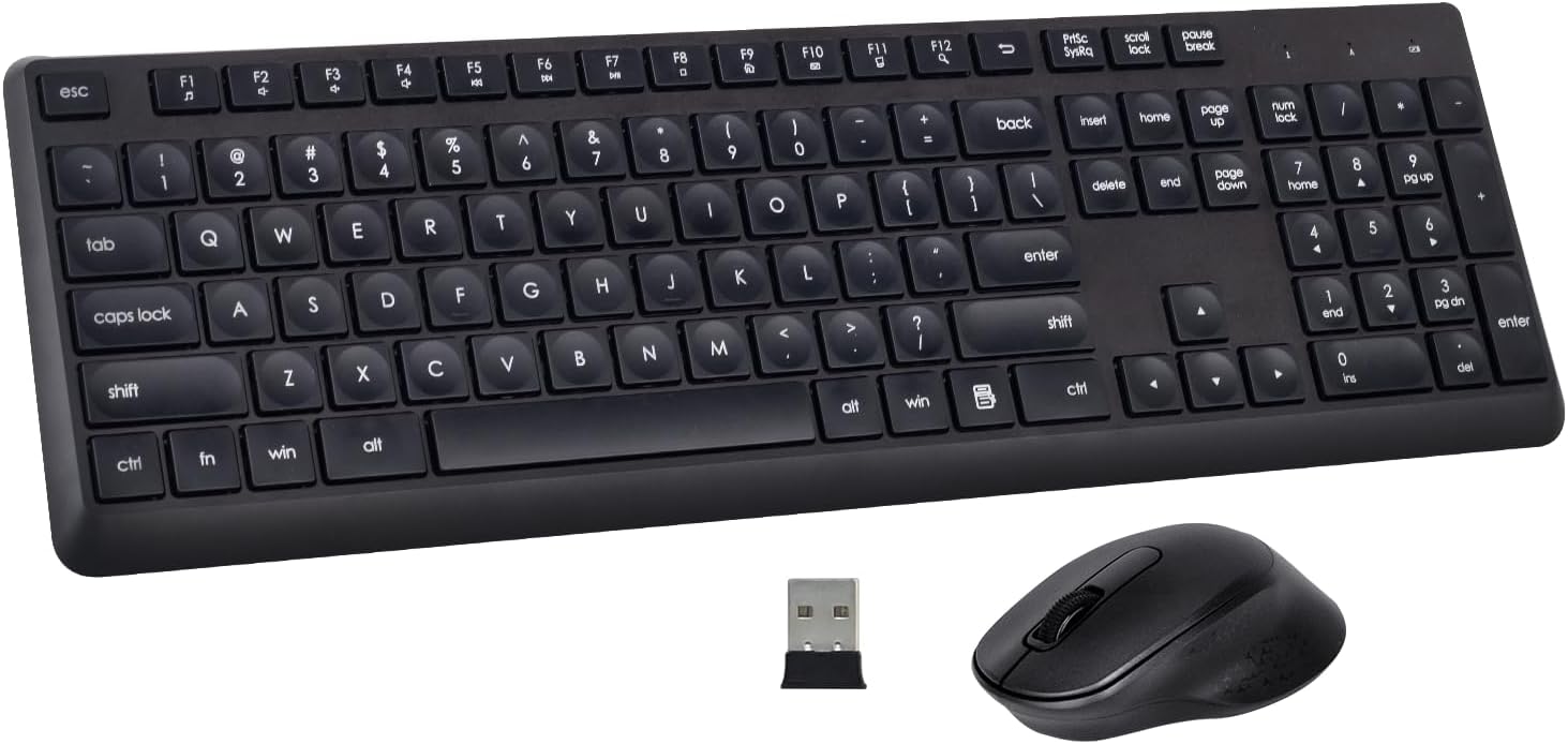 Amazon.com: Neepoolock Silent Wireless Keyboard and Mouse Combo, CQ108 ...